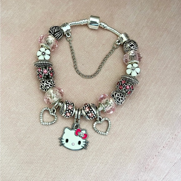 Jewelry | Hello Kitty Silver Plated Charm Bracelet New | Poshmark